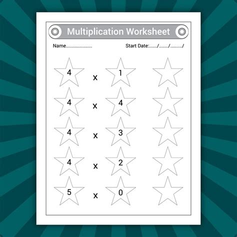 Werkblad Vermenigvuldigen Premium Vector