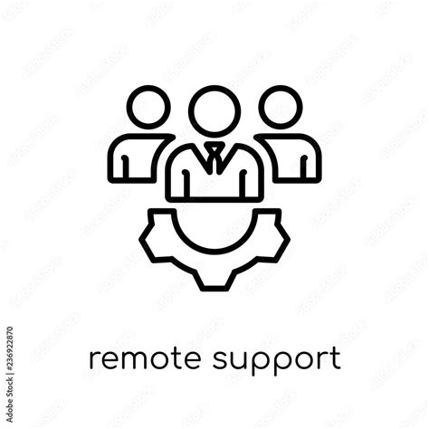 Remote Support Icon Trendy Modern Flat Linear Vector Remote Support Icon On White Background