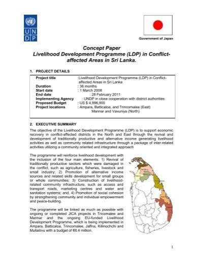 Concept Paper Livelihood Development Programme Ldp Undp