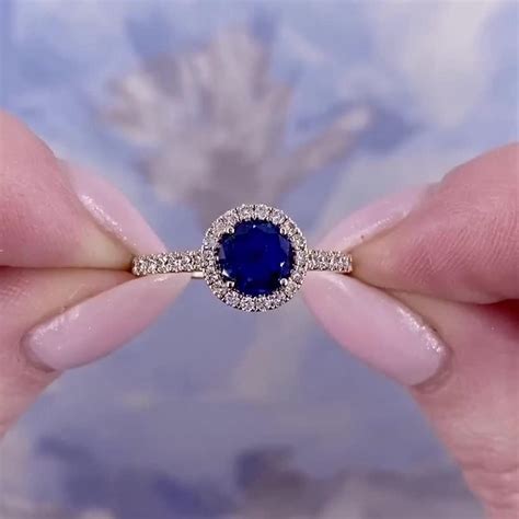 Halo Blue Sapphire Ring Set Artofit
