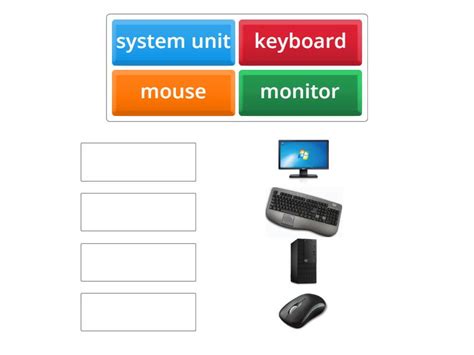 Parts Of A Computer Match Up Parts Of A Computer Match Up