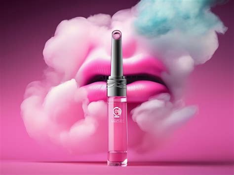 Premium Photo Advertising Of Vapes Sexual Pink Lips With White Smoke