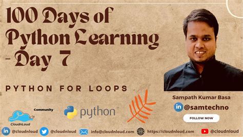sampath kumar basa on linkedin mastering python for loops day 7 of