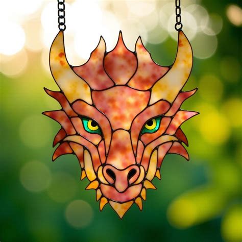 Chinese Dragon Stained Glass Pattern Digital Download Dragon Art