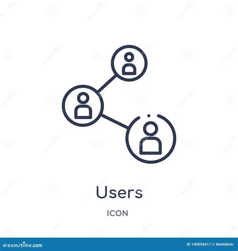 Linear Users Interconnected Icon From Business And Analytics Outline