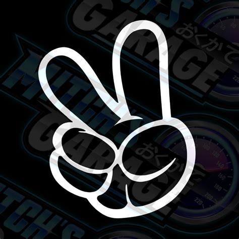 Peace Cartoon Hand Vinyl Decal Mitchs Garage