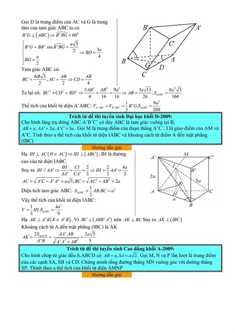 [Vnmath.com] hinh hoc khong gian qua de thi dai hoc 2007 2014 | PDF