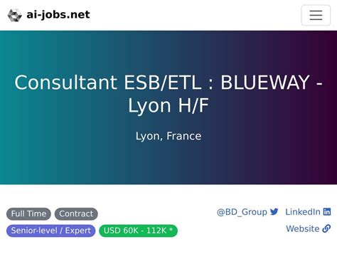 Hiring Consultant Esbetl Blueway Lyon Hf In Lyon France Raimljobs