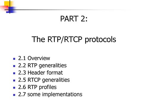 RTP RTCP RTSP And RSVP Multimedia Protocols For The Internet Jim Chou And Thinh Nguyen