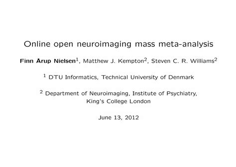 Pdf Online Open Neuroimaging Mass Meta Analysisonline Open Neuroimaging Mass Meta Analysis