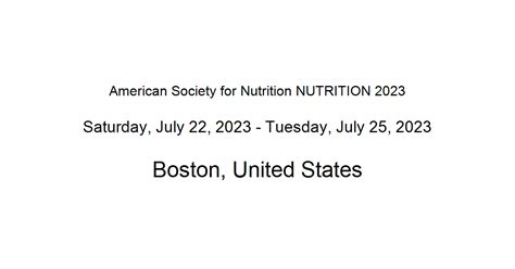American Society For Nutrition Nutrition 2023