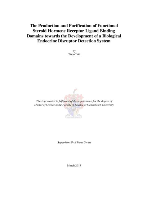 Pdf The Production And Purification Of Functional Steroid Hormone
