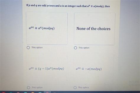solved if p and q are odd primes and a is an integer such