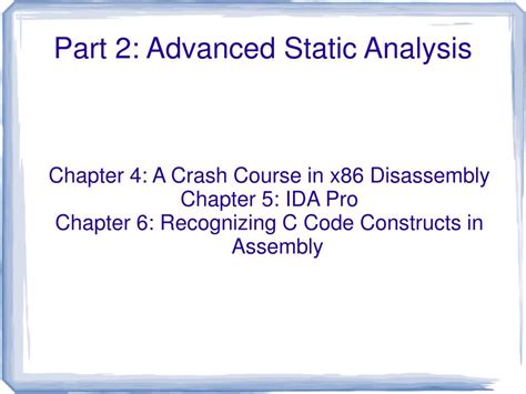 ppt part 2 advanced static analysis powerpoint presentation free