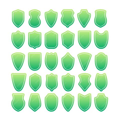 Premium Vector Collection Of Green Shield Shapes With Checkmarks