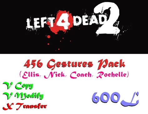 Second Life Marketplace L4d2 Ultimate 456 Gestures Pack