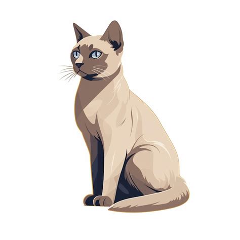 Premium Vector Burmese Cat Vector Illustration