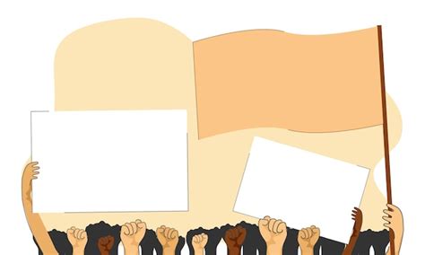 Premium Vector Hands Holding Protest Posters In Flat Design