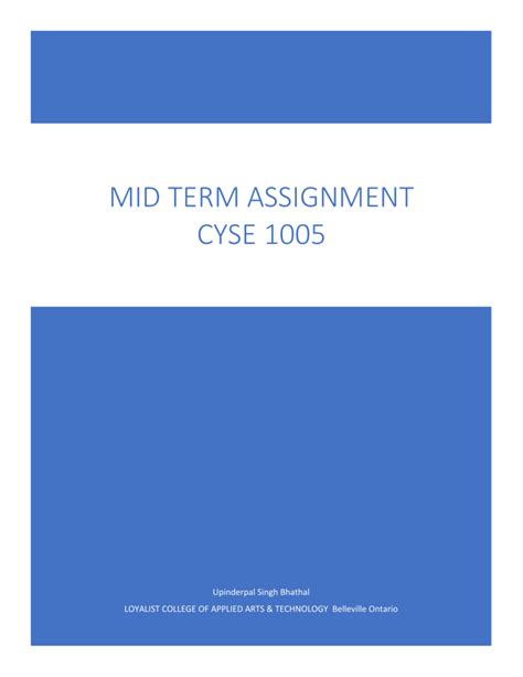 Cyse 1005 Mid Term Assignment Loyalist College