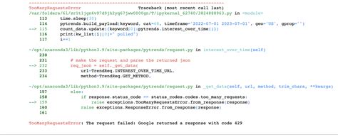 Sudden Onset Of 429 Errors · Issue 588 · Generalmillspytrends · Github