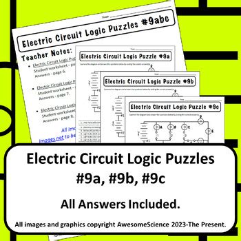 Electric Circuit Logic Puzzle With Batteries Light Bulbs Switches
