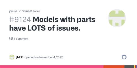 Models With Parts Have Lots Of Issues · Issue 9124 · Prusa3d