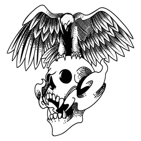 Dibujado A Mano Del Arte De La Línea Eagle Vector Premium