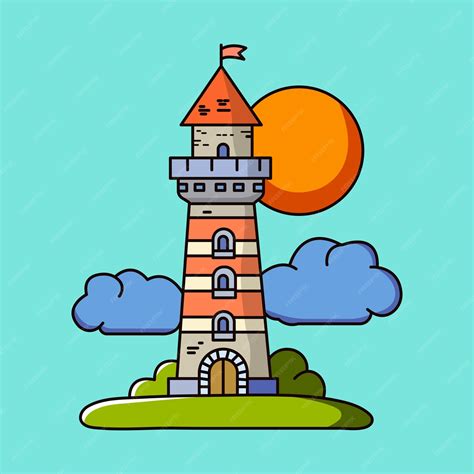 Ilustración Gratuita De Dibujos Animados De La Torre Del Castillo
