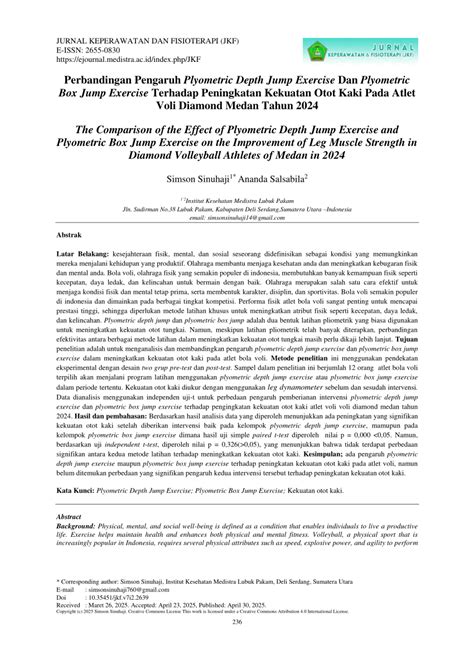 Pdf The Comparison Of The Effect Of Plyometric Depth Jump Exercise