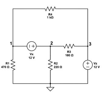 Use Nodal Analysis To Calculate The Node Voltages V Through V And
