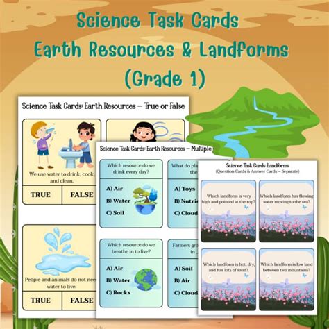 Science Task Cards Earth Resources And Landforms Grade 1 By Tigerdaddy 4