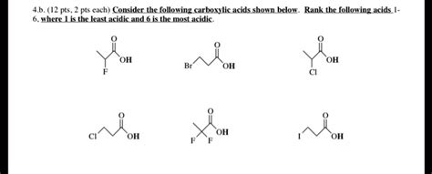 Solved Consider The Following Carboxylic Acids Shown Below Rank The