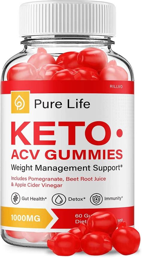 Pure Life Keto Acv Gummies Advanced Formula 1000mg 60 Gummies With