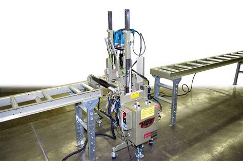 Flow Through Steel Header Machine