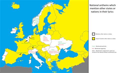 National Anthems In Europe Which Mention Other States Or Nations In