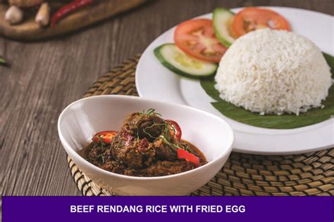 Beef Rendang Rice With Fried Egg Kluang Station