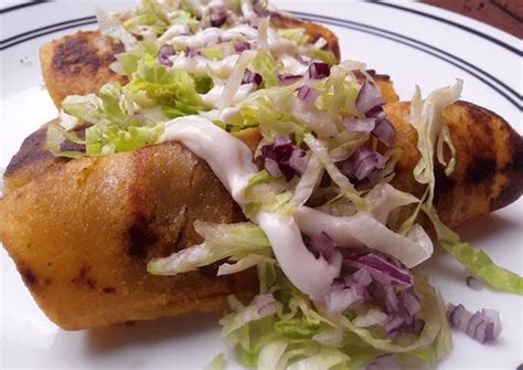 Tacos🌮 Dorados Con Relleno De Berenjena Y Frijoles🍆🌰🌽🌮 Receta De