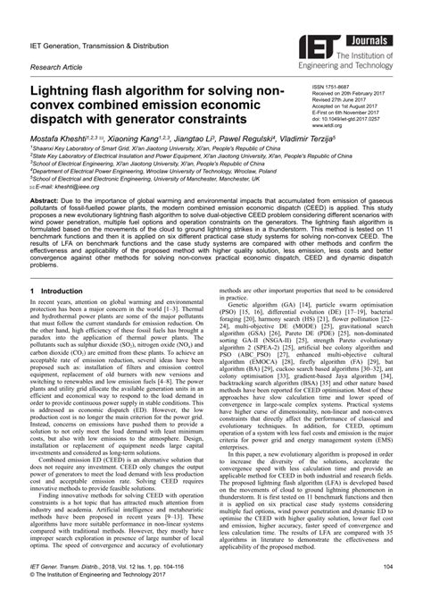 pdf lightning flash algorithm for solving nonconvex combined emission