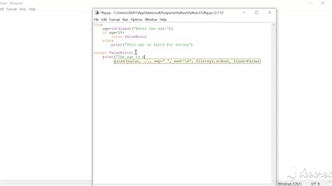 Raising Exceptions Example In Python Youtube
