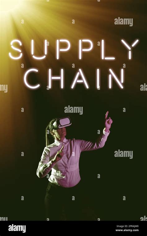 Hand Writing Sign Supply Chain Business Overview System Of Organization And Processes From