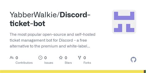 Github Yabberwalkiediscord Ticket Bot The Most Popular Open Source