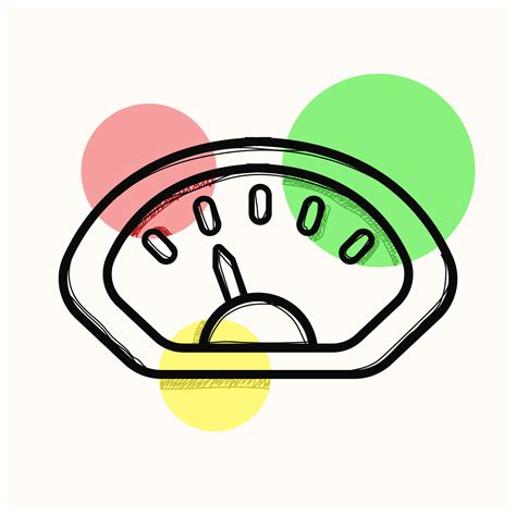Dashboard Icon In Doodle Sketch Lines Control Panel Odometer Speedometer Vector Art
