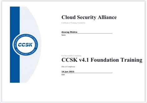 anurag mishra on linkedin successfully completed cloud security alliance [ccsk]