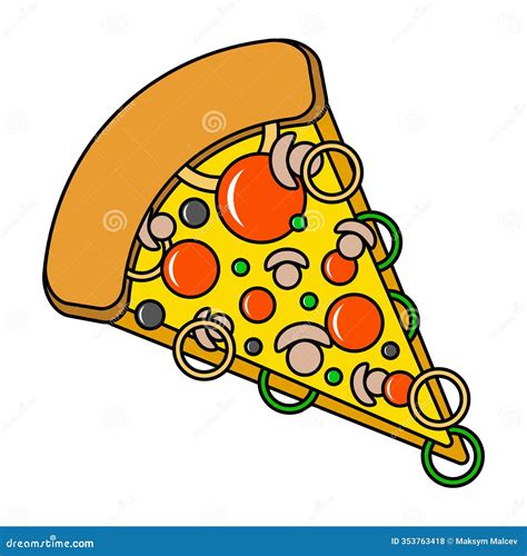Cartoon Slice Of Pizza Vector Stock Illustration Illustration Of