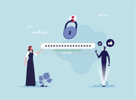 Strong Password For Cyber Security Concept Stock Illustration Illustration Of Login Online