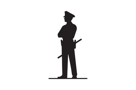 Police Officer Standing Silhouette 47915656 Vector Art At Vecteezy