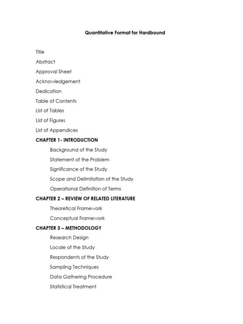 Format For Quantitative Study Pdf