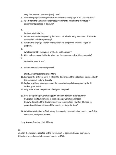 Class 10 Power Sharing Pdf