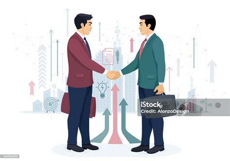 Business Partners Shaking Hands Stock Illustration Download Image Now