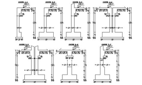 Different Cross Sections Of Foundation Structure In Autocad 2d Drawing Cad File Dwg File